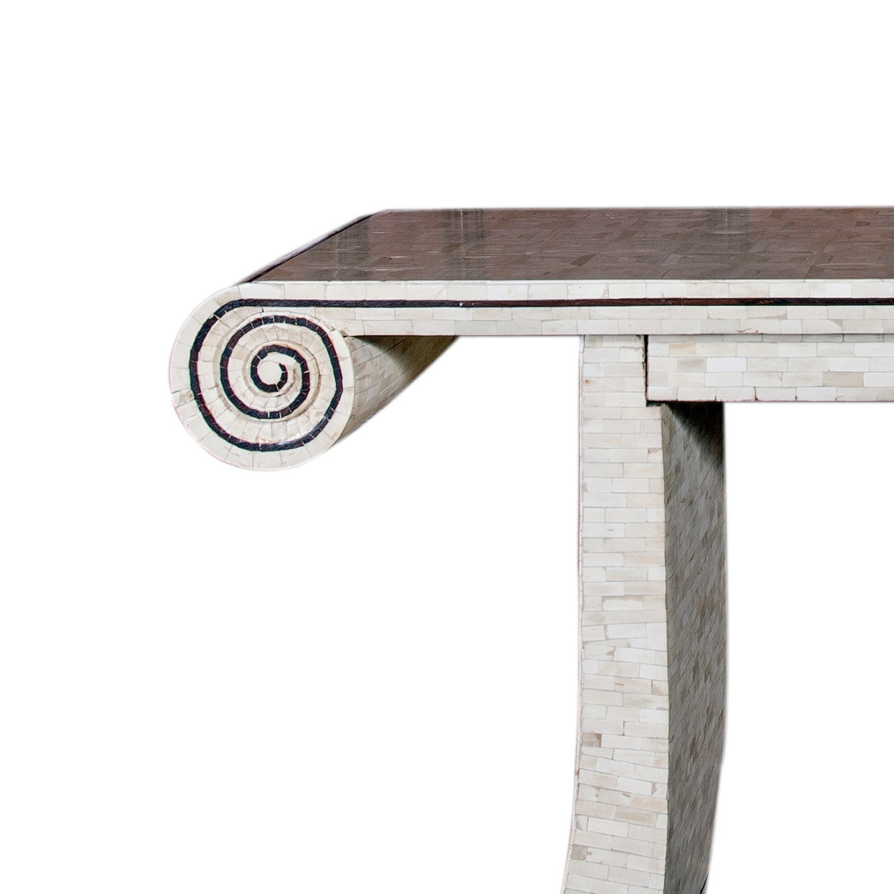 Acrylic Inlay Table: Mother of Pearl Table with Acrylic Legs