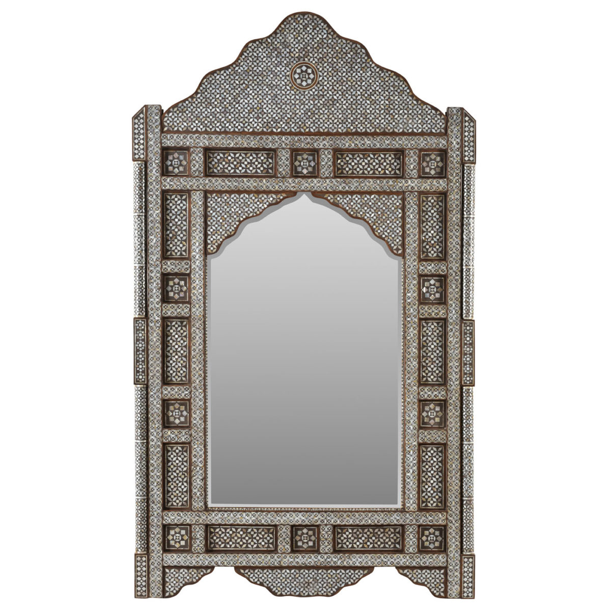 Regal Pearl Inlay Mirror: Mother of Pearl Moroccan Mirror