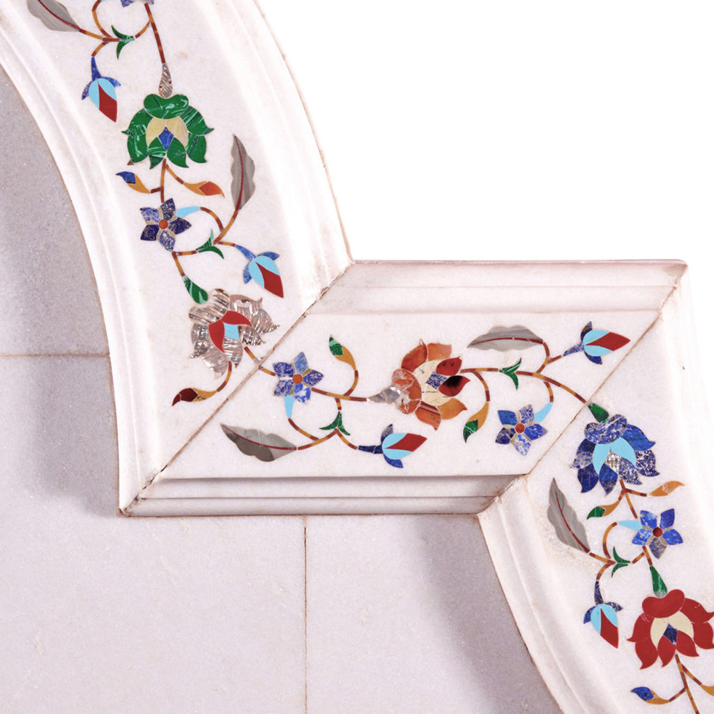 Acrylic Inlay Table: Mother of Pearl Table with Acrylic Legs