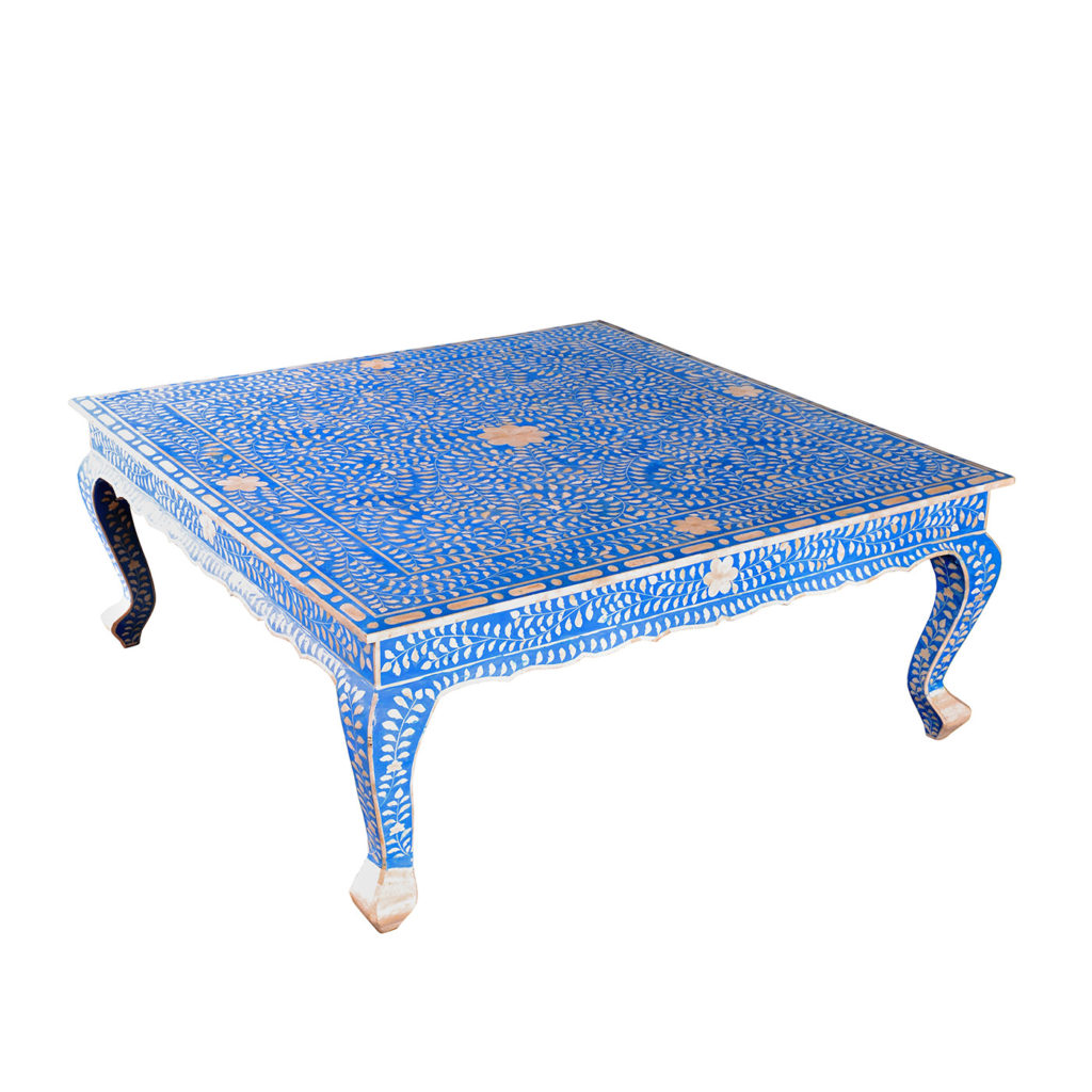 Blue Bone Inlay Coffee Table by AOI Home Dallas, TX