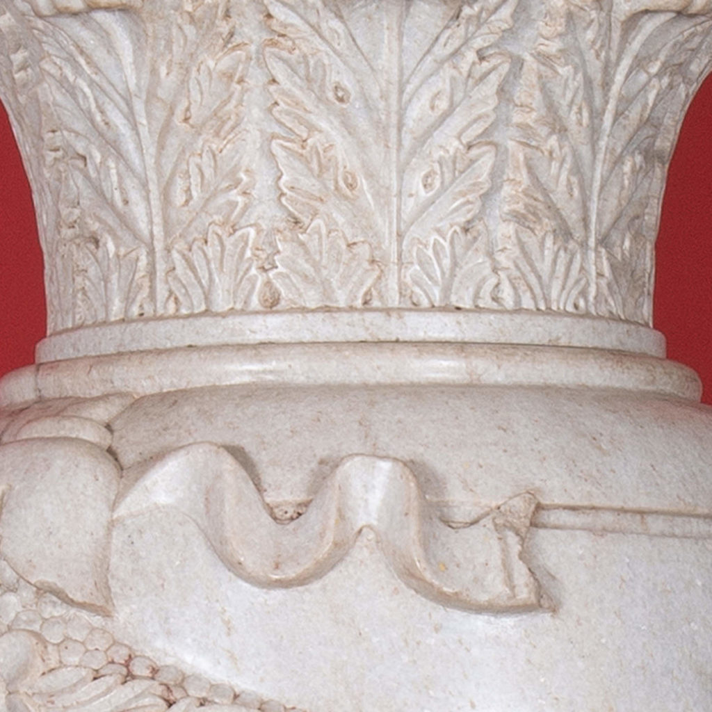 Marble Planters with Bases: Large Classical European-Style Planters