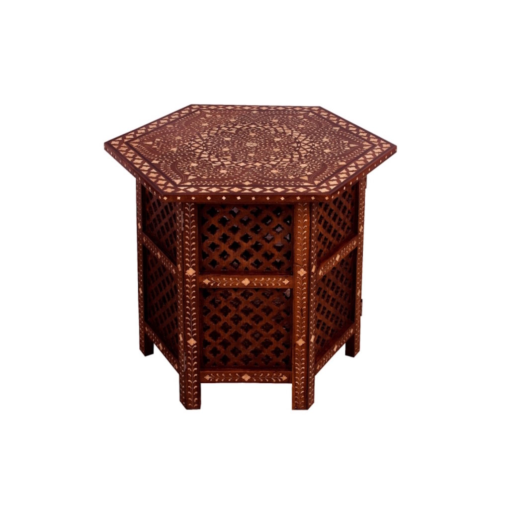 Bone Inlay Moroccan Table Large: Moroccan-style Table