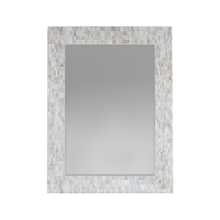 Lapis Inlay Marble Mirror: Hand-carved marble mirror