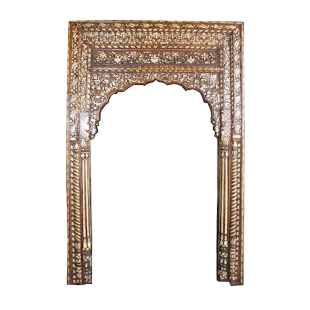 Bone Inlay Single Arch: Antique Architectural Element
