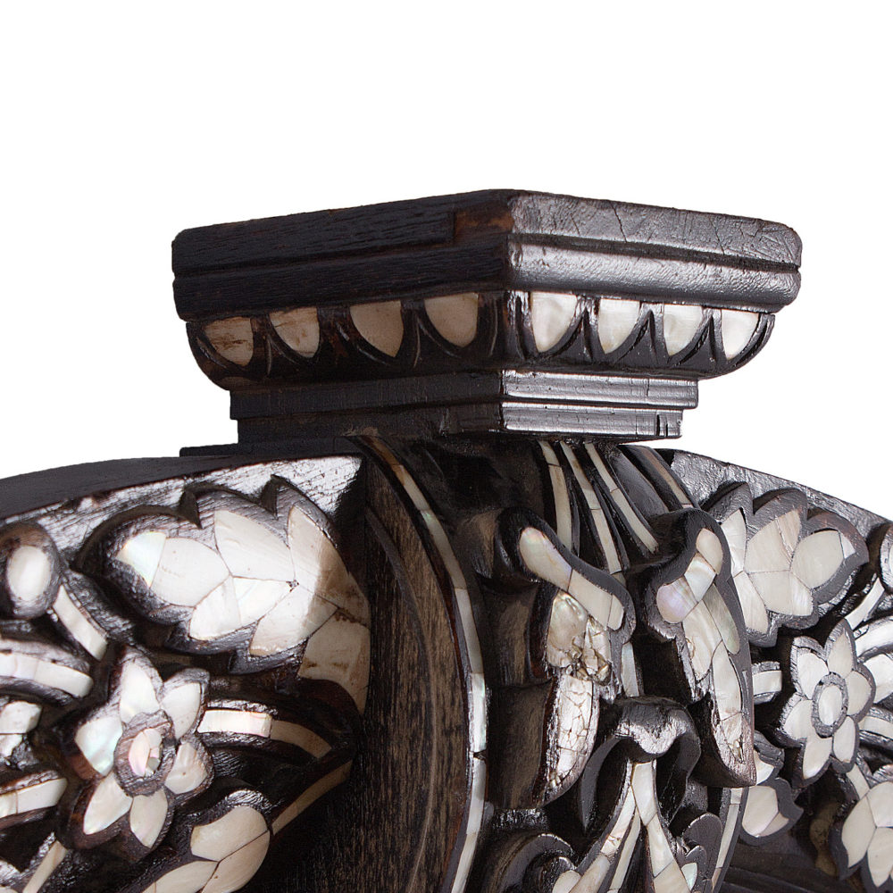 Acrylic Inlay Table: Mother of Pearl Table with Acrylic Legs