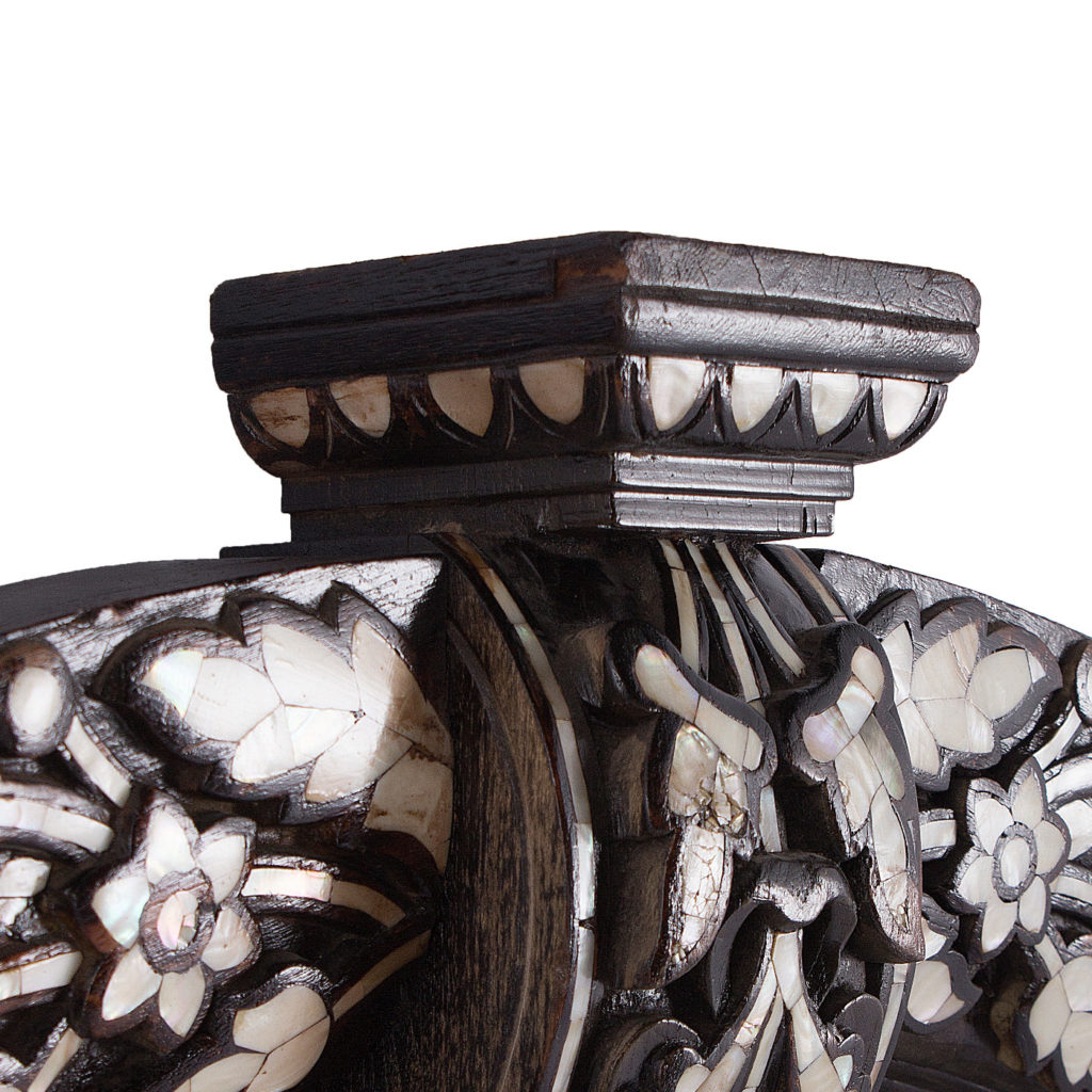 Acrylic Inlay Table: Mother of Pearl Table with Acrylic Legs