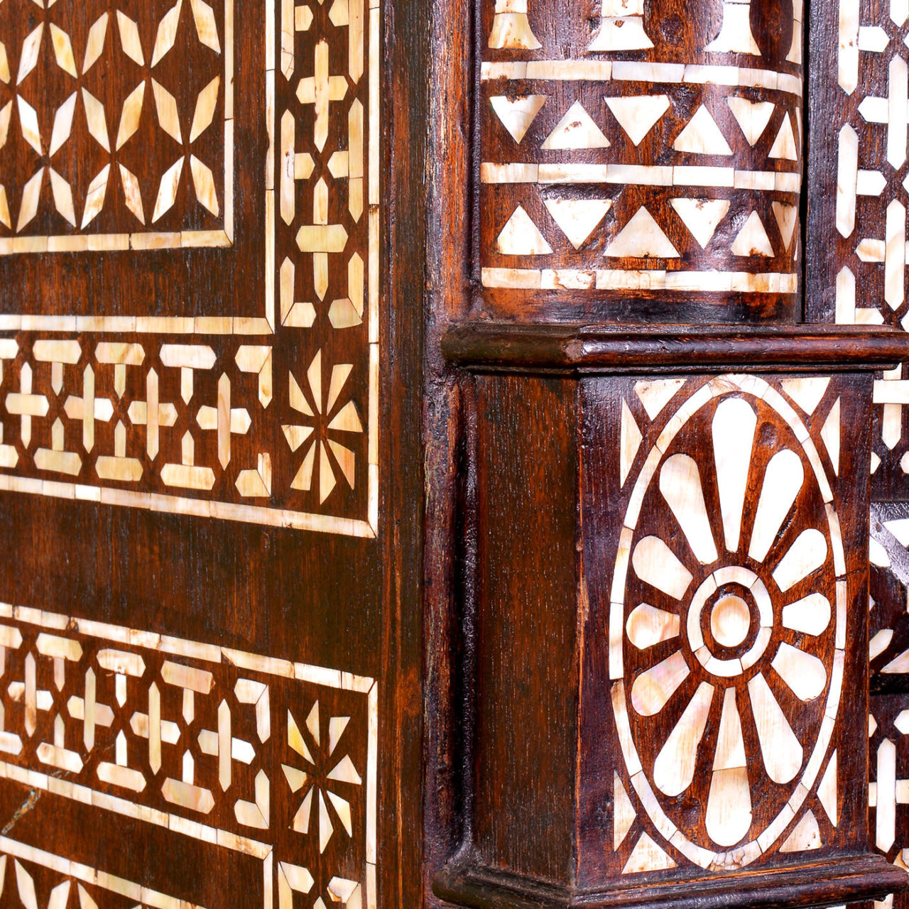 Acrylic Inlay Table: Mother of Pearl Table with Acrylic Legs