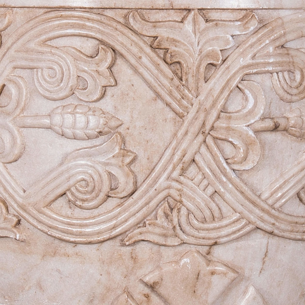 Roman Style Marble Planter: Hand-carved Marble Planter