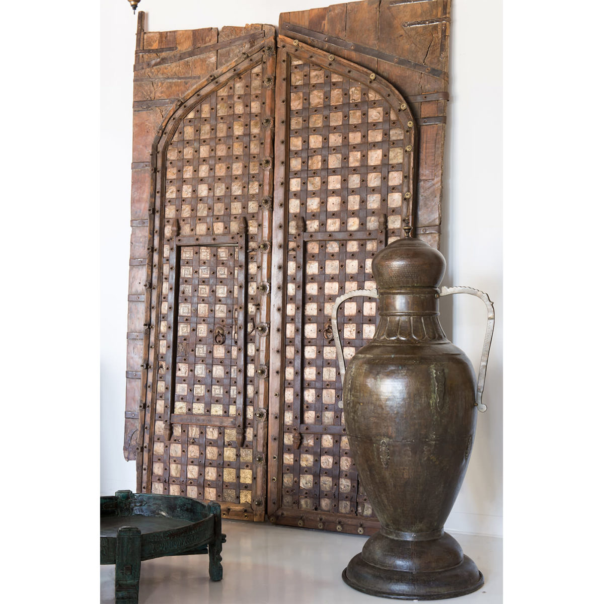 Antique Fort Gate: Antique Door with Metalwork Details