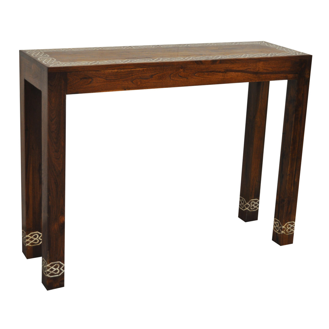 Inlay Console with Stylized Knots Small: Bone Inlay Console Table
