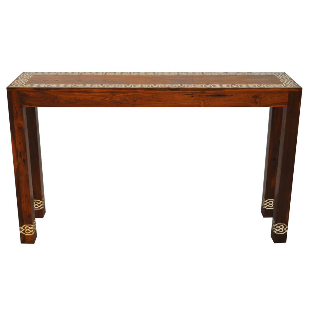 Inlay Console with Stylized Knots Medium: Bone Inlay Console Table