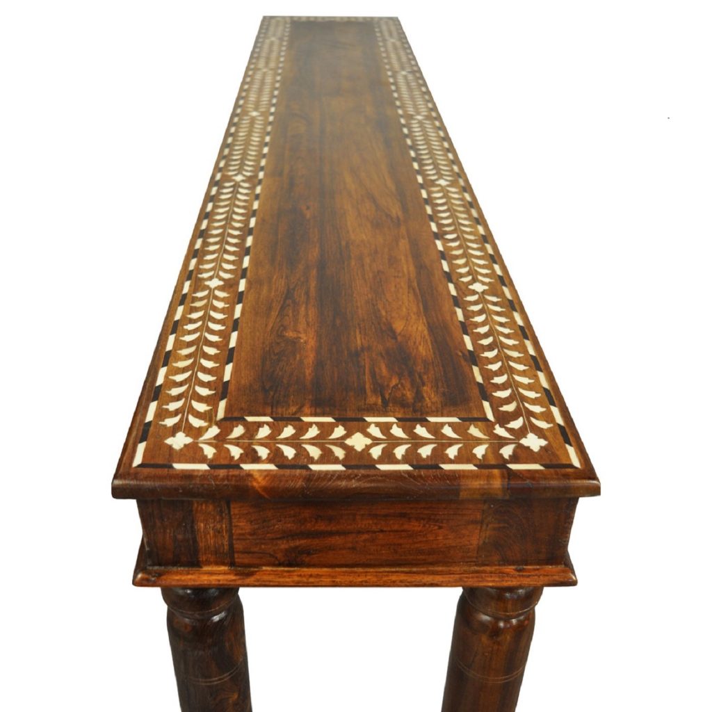 Inlay Console with Vines Large: Bone Inlay Console Table