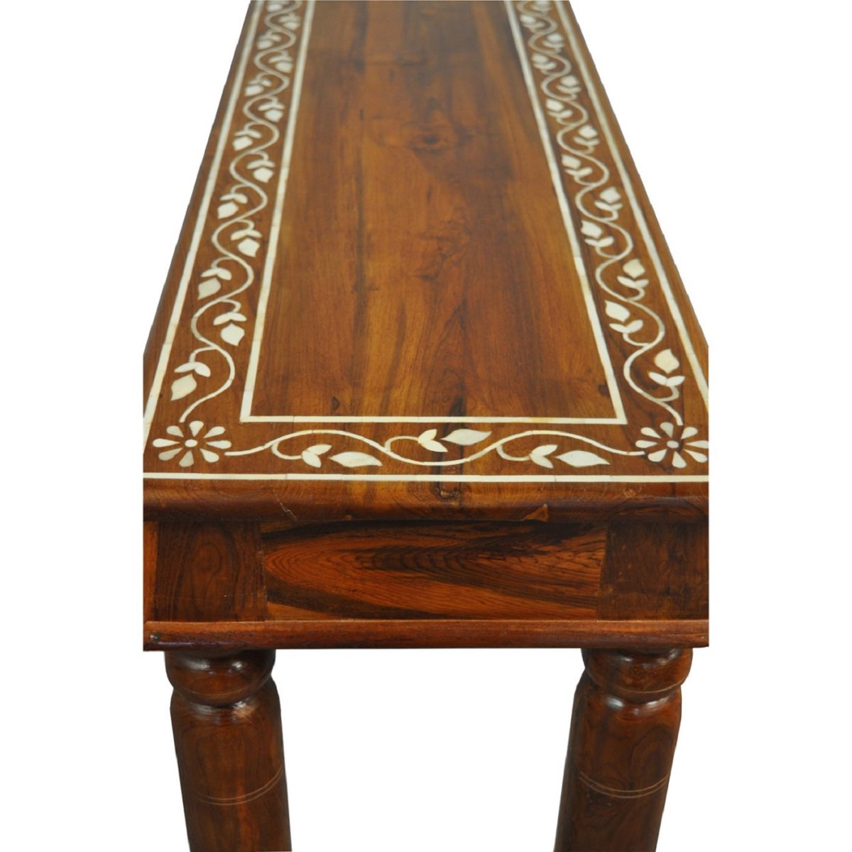 Inlay Console with Flowers Large: Bone Inlay Console Table