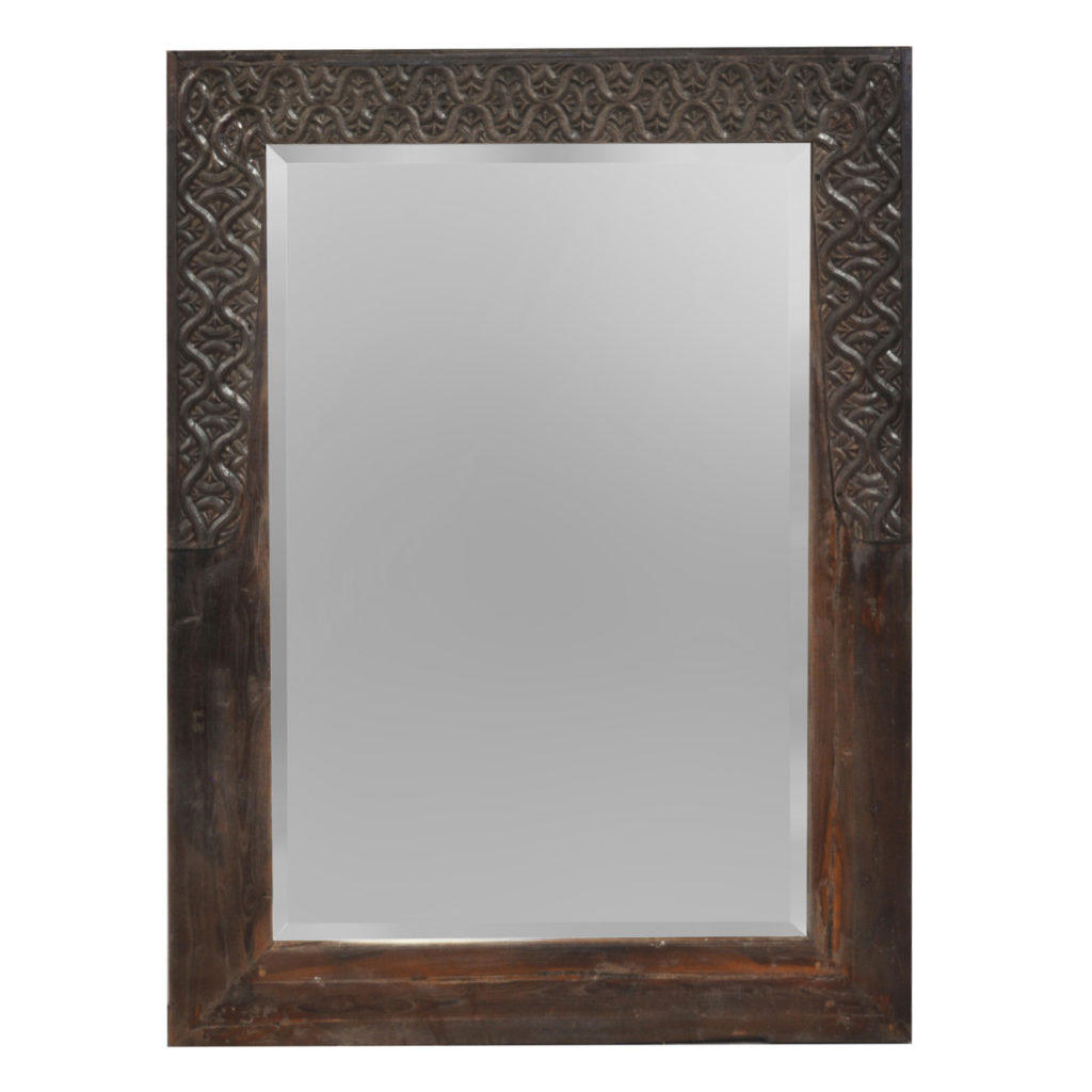 Coiled Band Mirror: Hand-Carved Antique Beveled Mirror