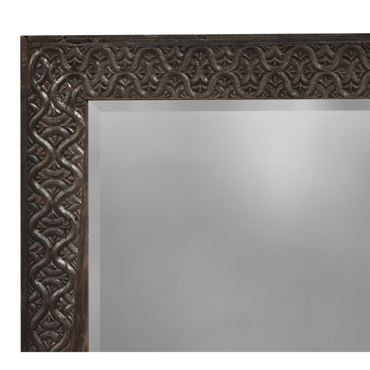 Coiled Band Mirror: Hand-Carved Antique Beveled Mirror