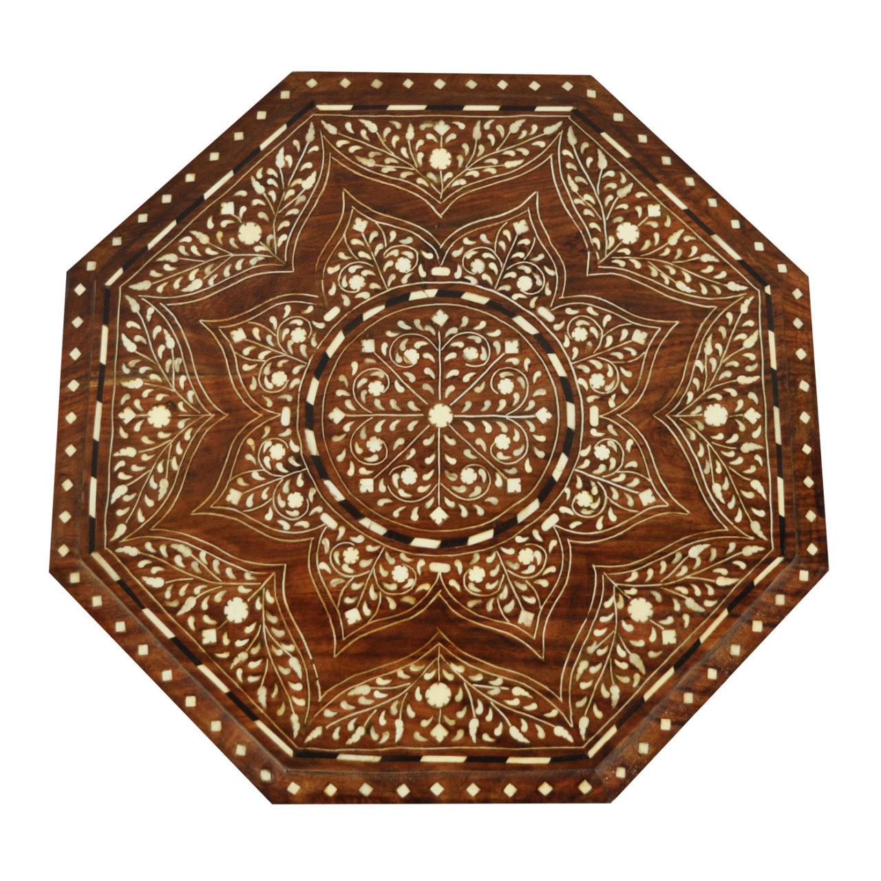 Octagonal Inlay Moroccan Table 24: Bone Inlay Moroccan Table