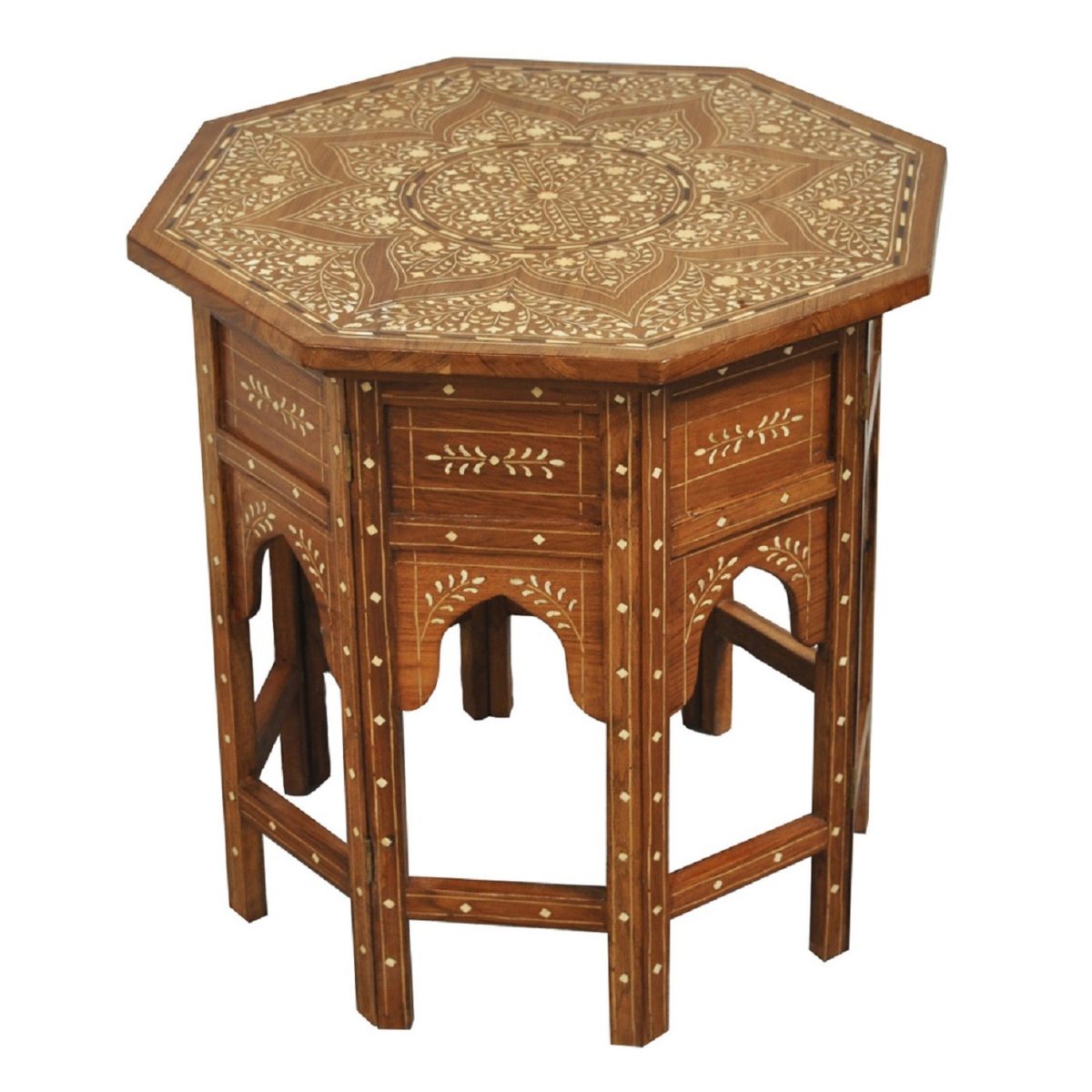 Octagonal Moroccan Table 20: Bone Inlay Moroccan Table