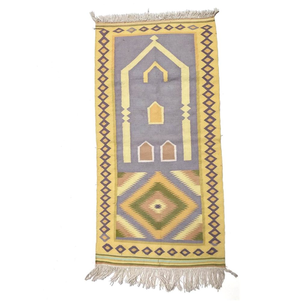 Mihrab Prayer Rug | Lavender and Yellow Rug | Vintage Prayer Rug