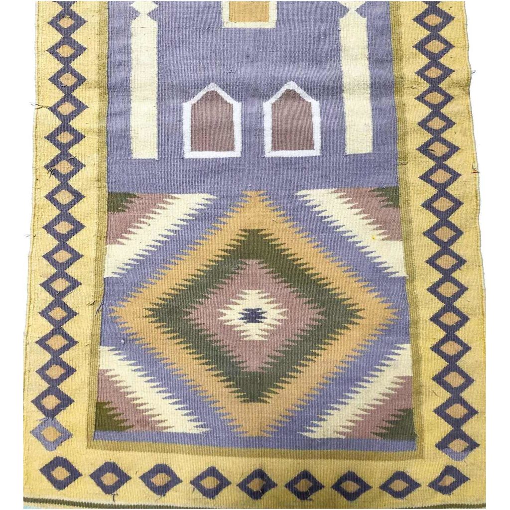 Mihrab Prayer Rug | Lavender and Yellow Rug | Vintage Prayer Rug