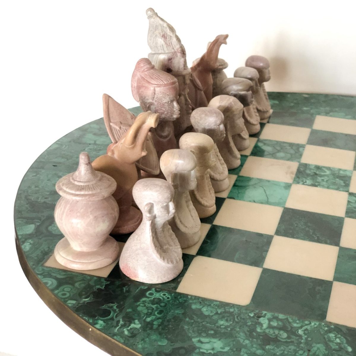 Malachite Chess Board | Kenyan Chess Set | One of A Kind Chess Board