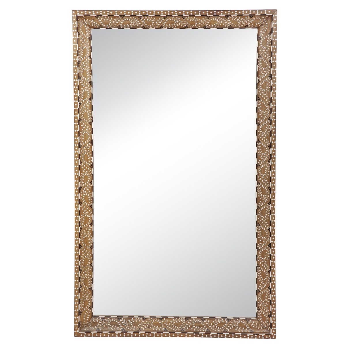 Bone Inlay Mirror, 3x5 | Indian Inlay Mirror | Dining Room Mirror