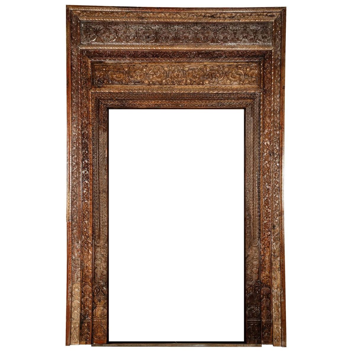 Floral Haryana Door Frame | Indian Architectural Element | Carved Arch