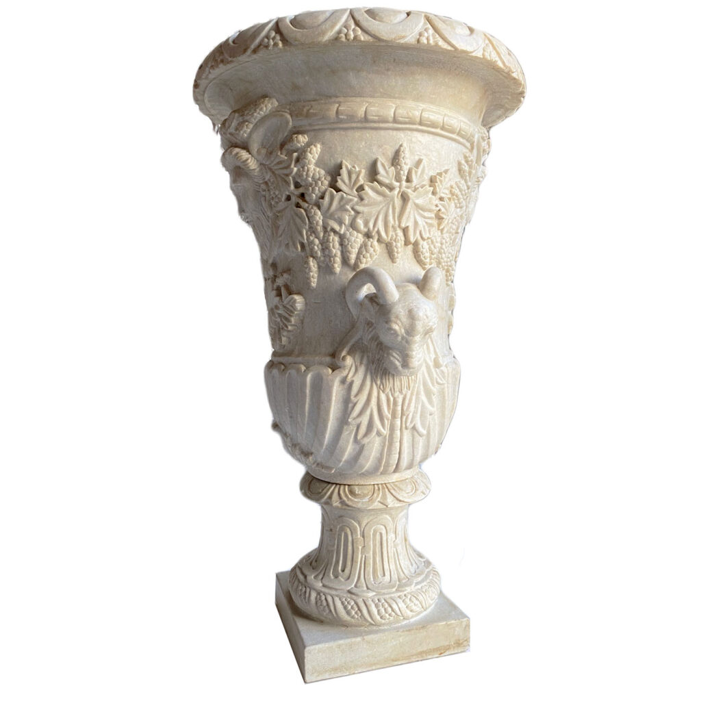 Rams Head Planter | Marble Garden Planters | Carved Planters