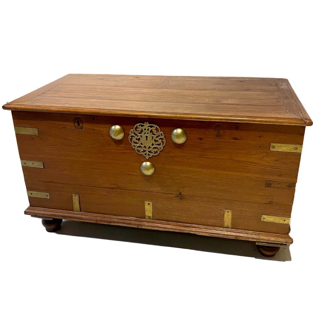 Blue Trunk | Blue Sideboard | Antique Trunk | Blue Home Decor