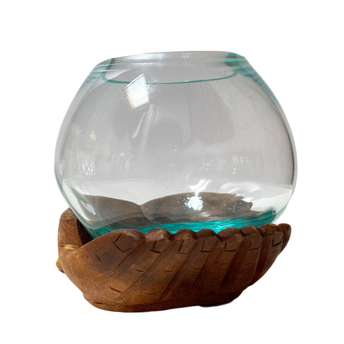 Offering Hands Bowl | Wood and Glass Bowl | Unique Table Accessory
