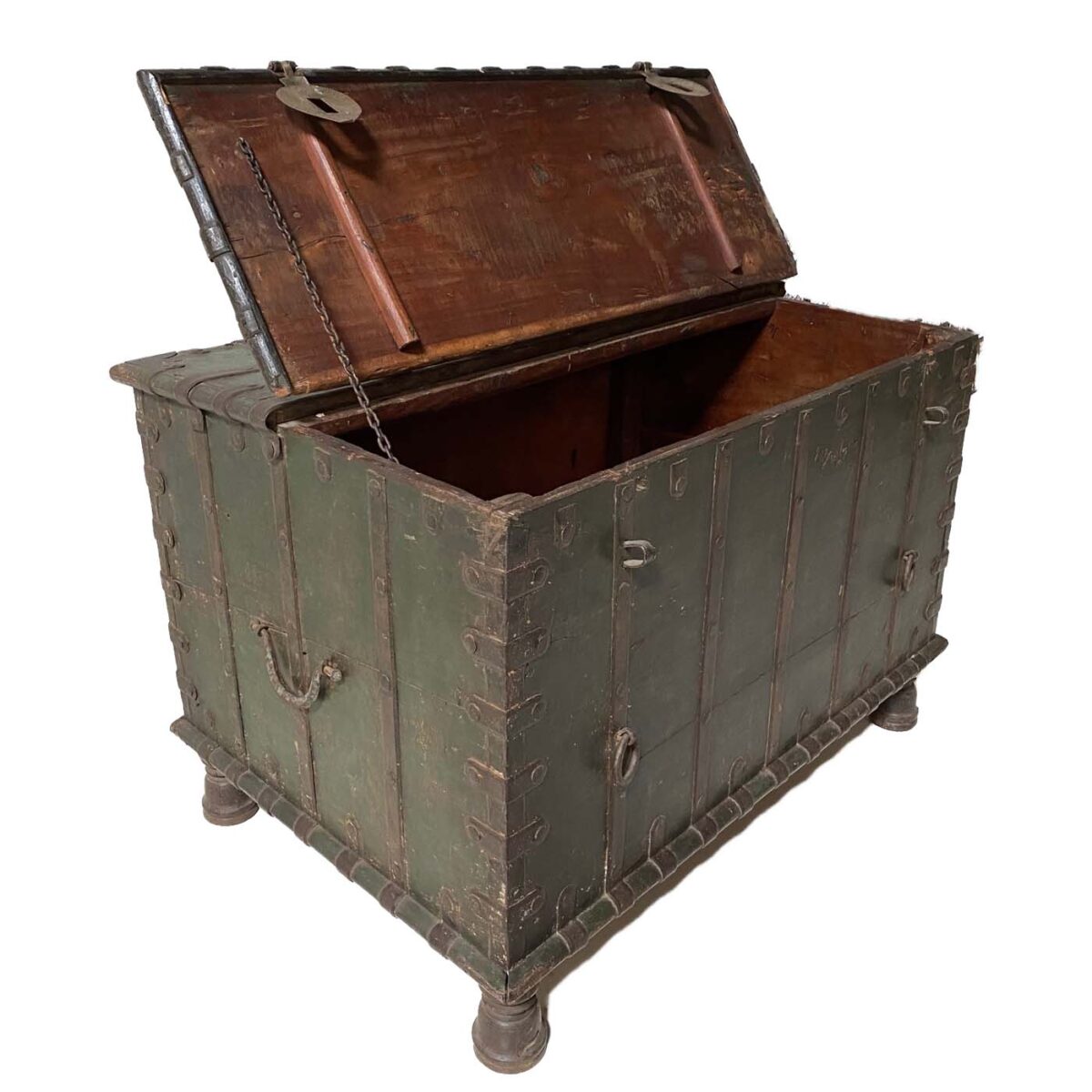Green Antique Trunk | Green Sideboard | Antique Indian Trunk