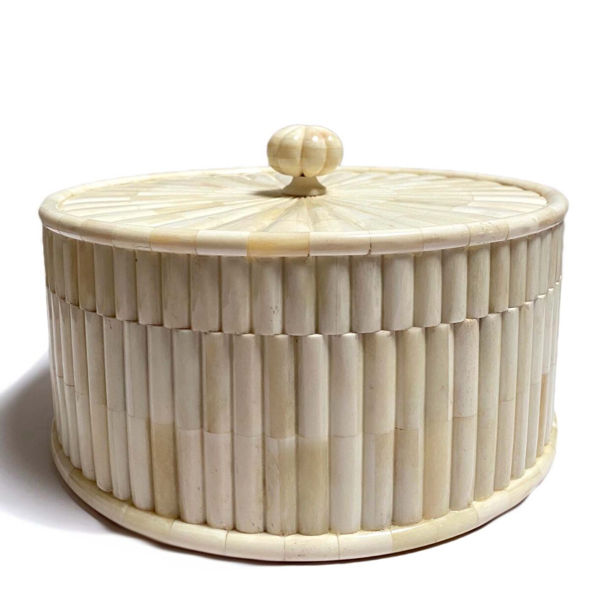 Round Reed Box | Decorative Box | Bookshelf Accessory | Housewarming