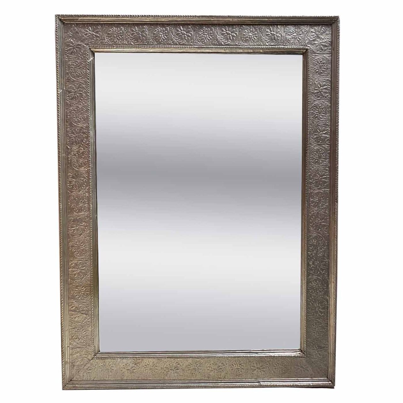Floral German Silver Mirror, 3x4 | Silver Mirror | Traditional Mirror