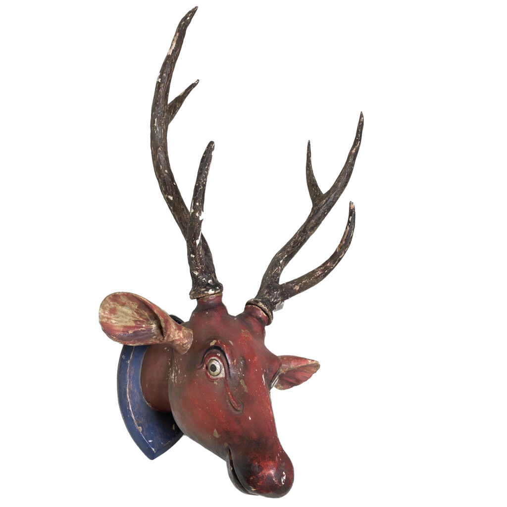 Vintage Deer Head | Carved Deer Head | Wooden Deer Head