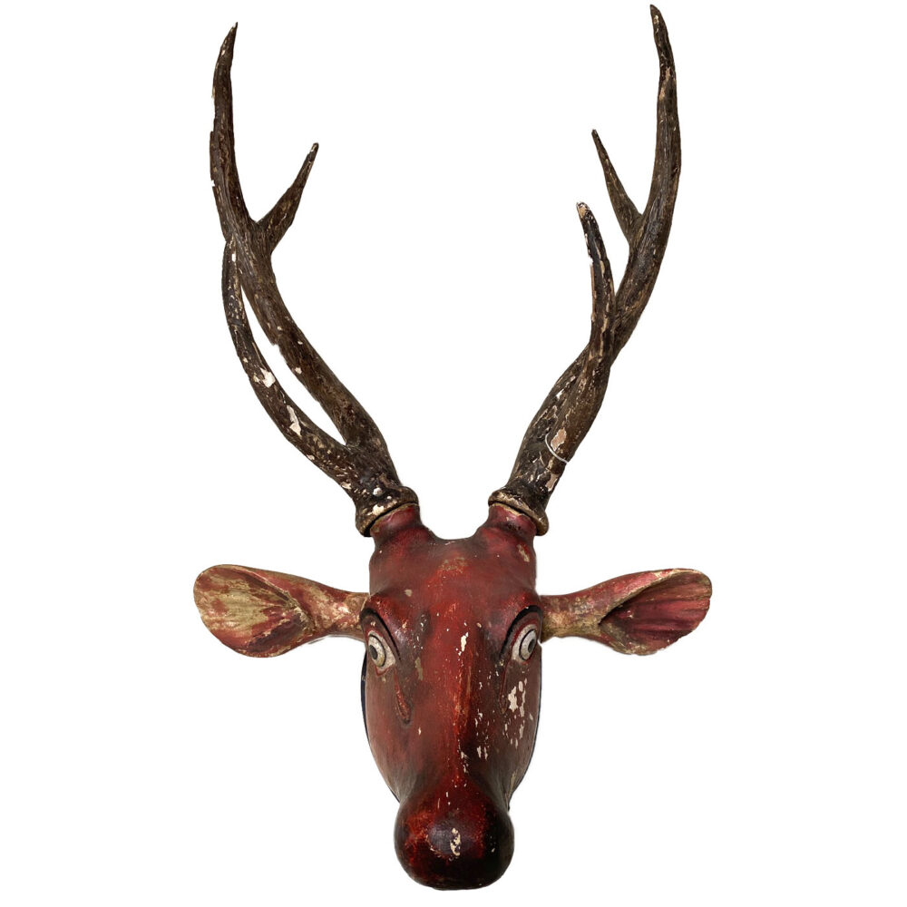 Vintage Deer Head | Carved Deer Head | Wooden Deer Head