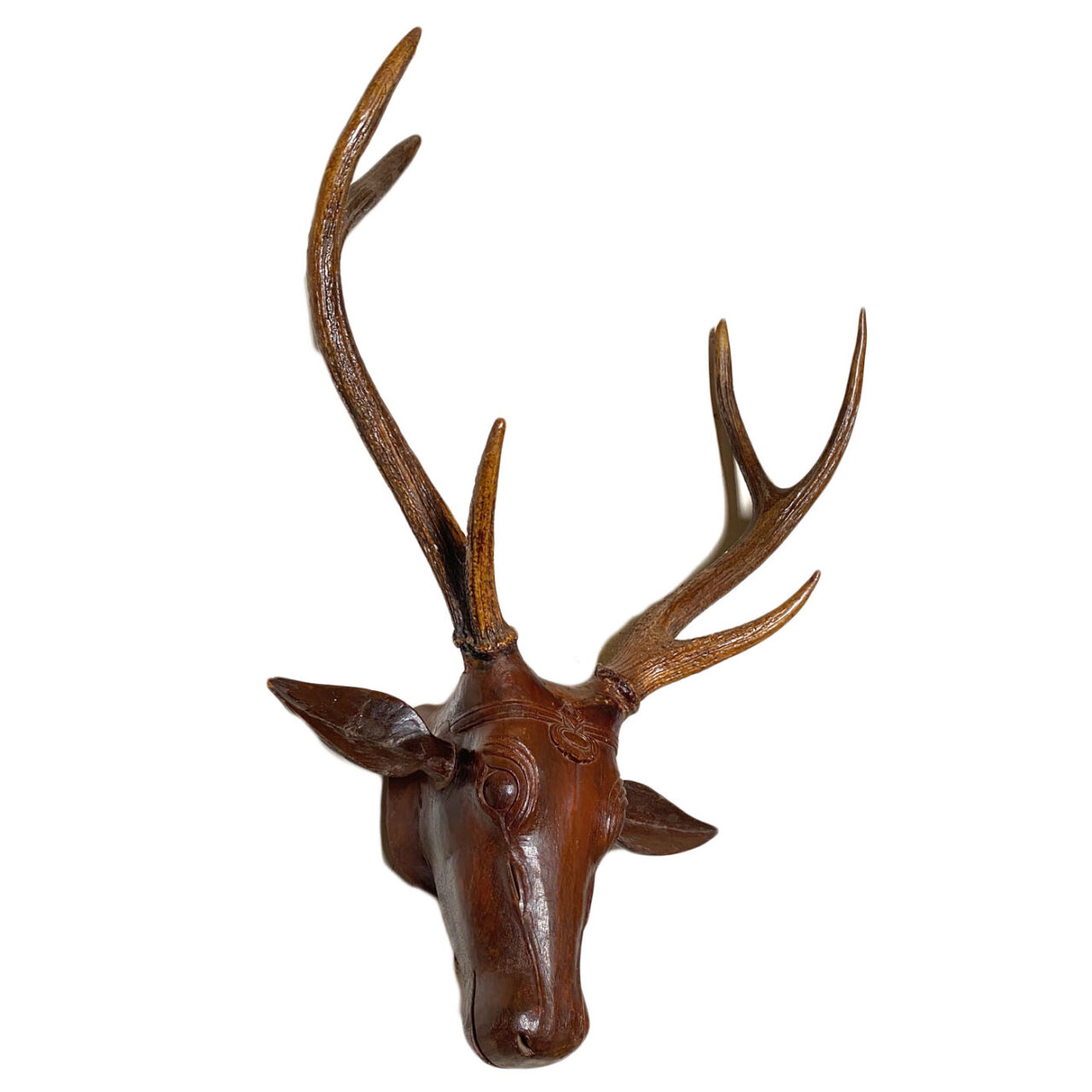 Carved Vintage Deer Head | Vintage Deer Head | Wooden Deer Head