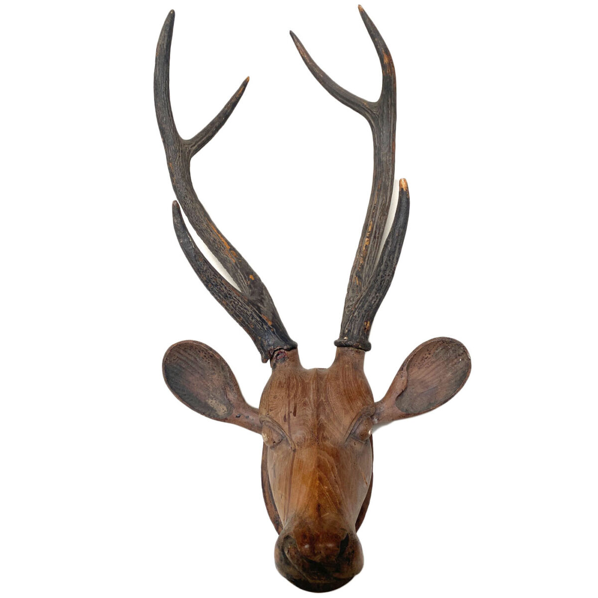 Carved Deer Head | Vintage Deer Head | Wooden Deer Head