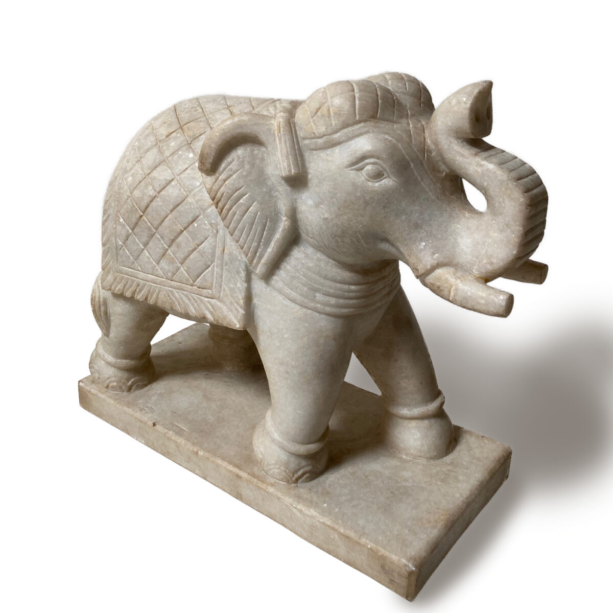 Marble Elephant | White Elephant | Carved Decorative Elephant