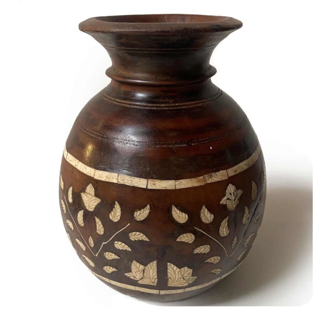 Bone Inlay Pot 114A | Inlay Pot | Rustic Pot | Rustic Vase