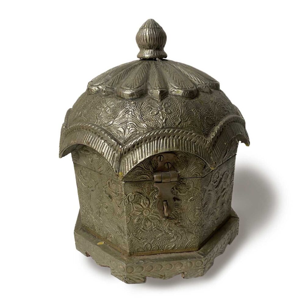 Offering Box 177D | Carved Silver Box | Decorative Box