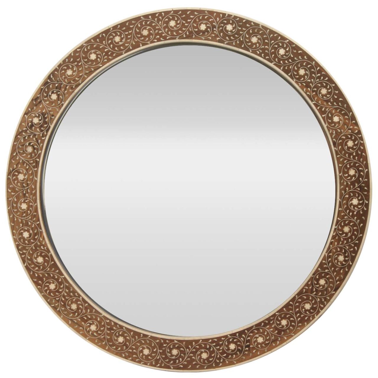 Round Bone Inlay Mirror | Inlay Mirror | Round Inlay Mirror