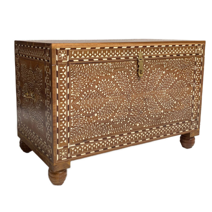 Inlay Teak Trunk | Bone Inlay Trunk | End of Bed Trunk