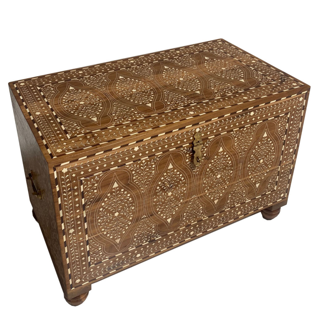 Trunks: Painted and Bone Inlay Trunks and Chests, Mother of Pearl Inlay