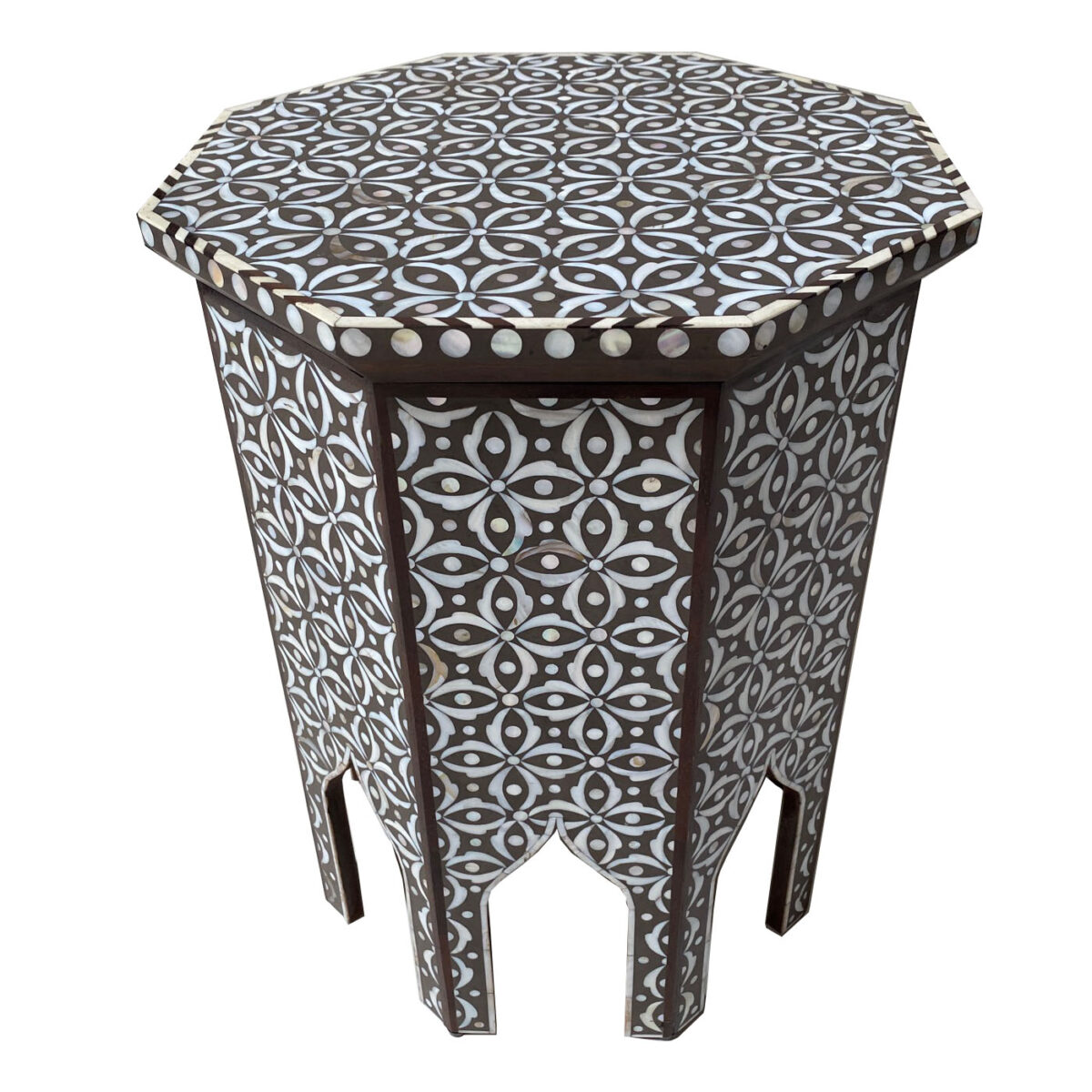 Pearl Inlay Octagon Table | Mother of Pearl Side Table | Moroccan Table