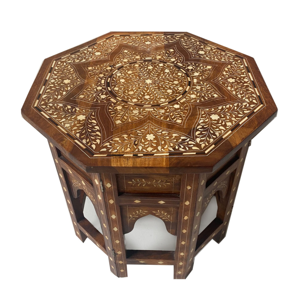 Inlay Octagonal Table, Dark Finish, 20