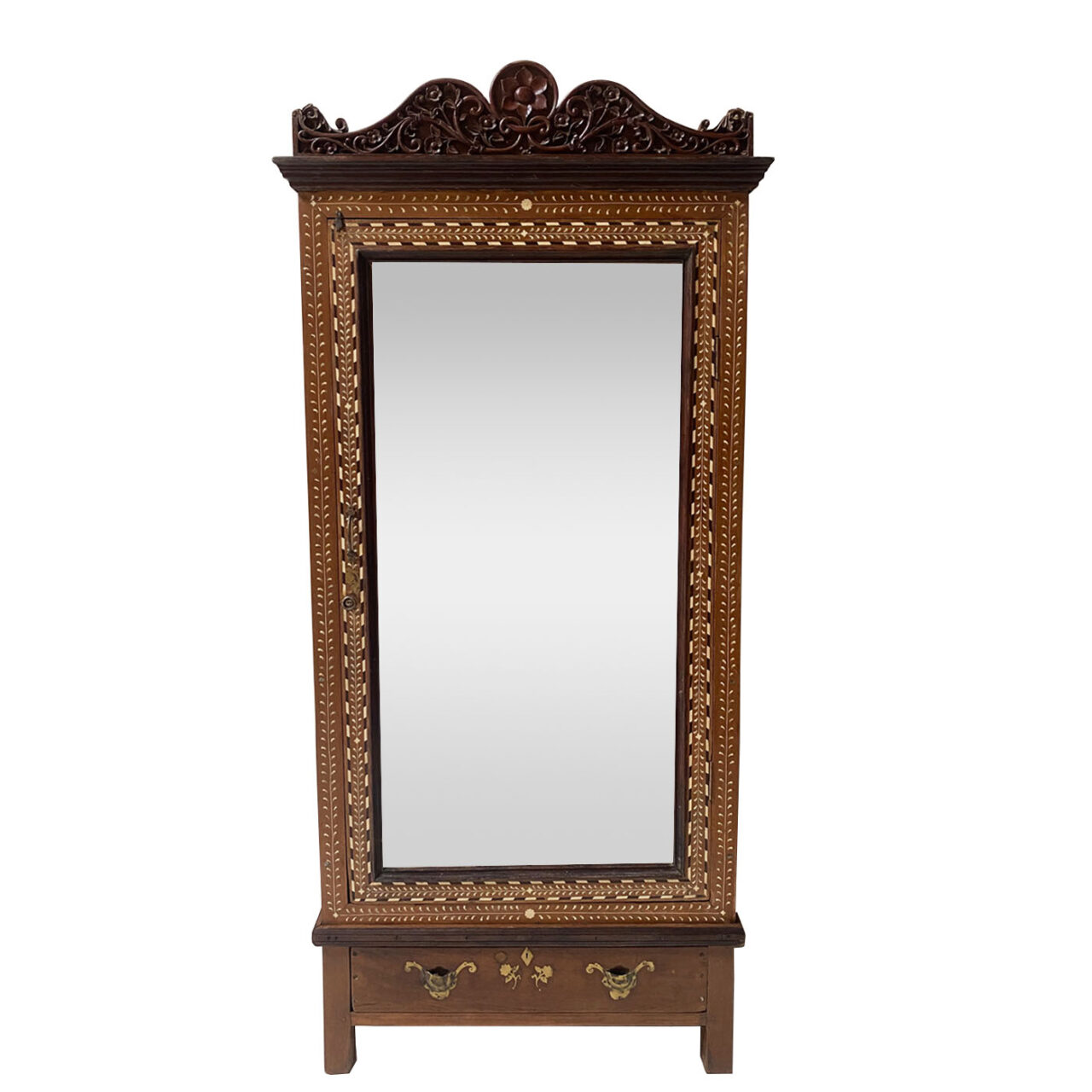 Vintage Mirror Armoire | Inlay Armoire | Guestroom Cupboard