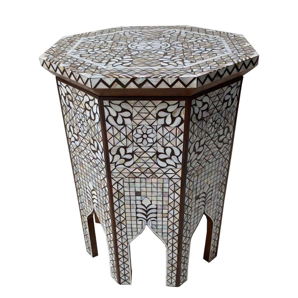 Pearl Inlay Octagon Table | Mother of Pearl Side Table