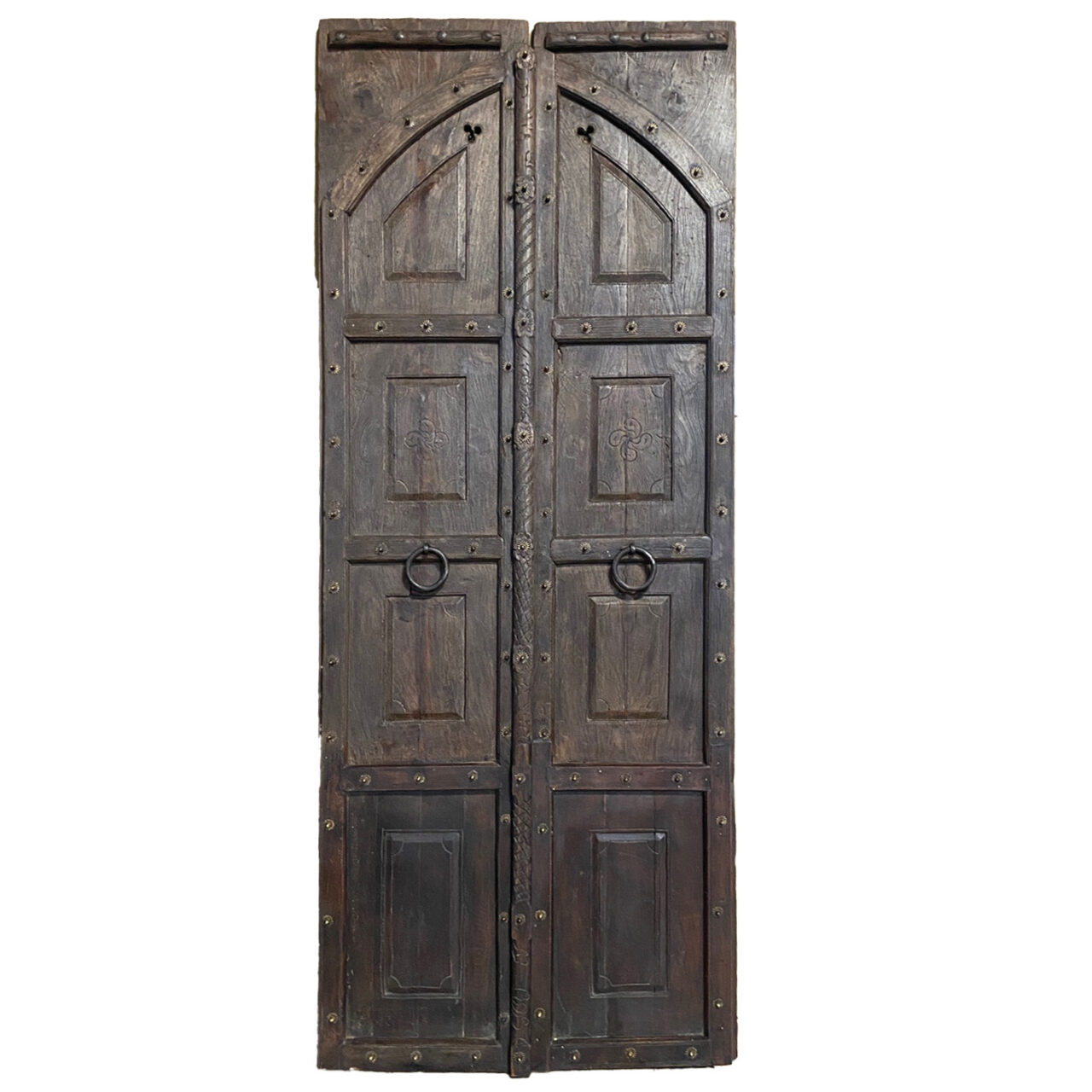 Carved Bloom Arched Door | Unique Antique Door from India