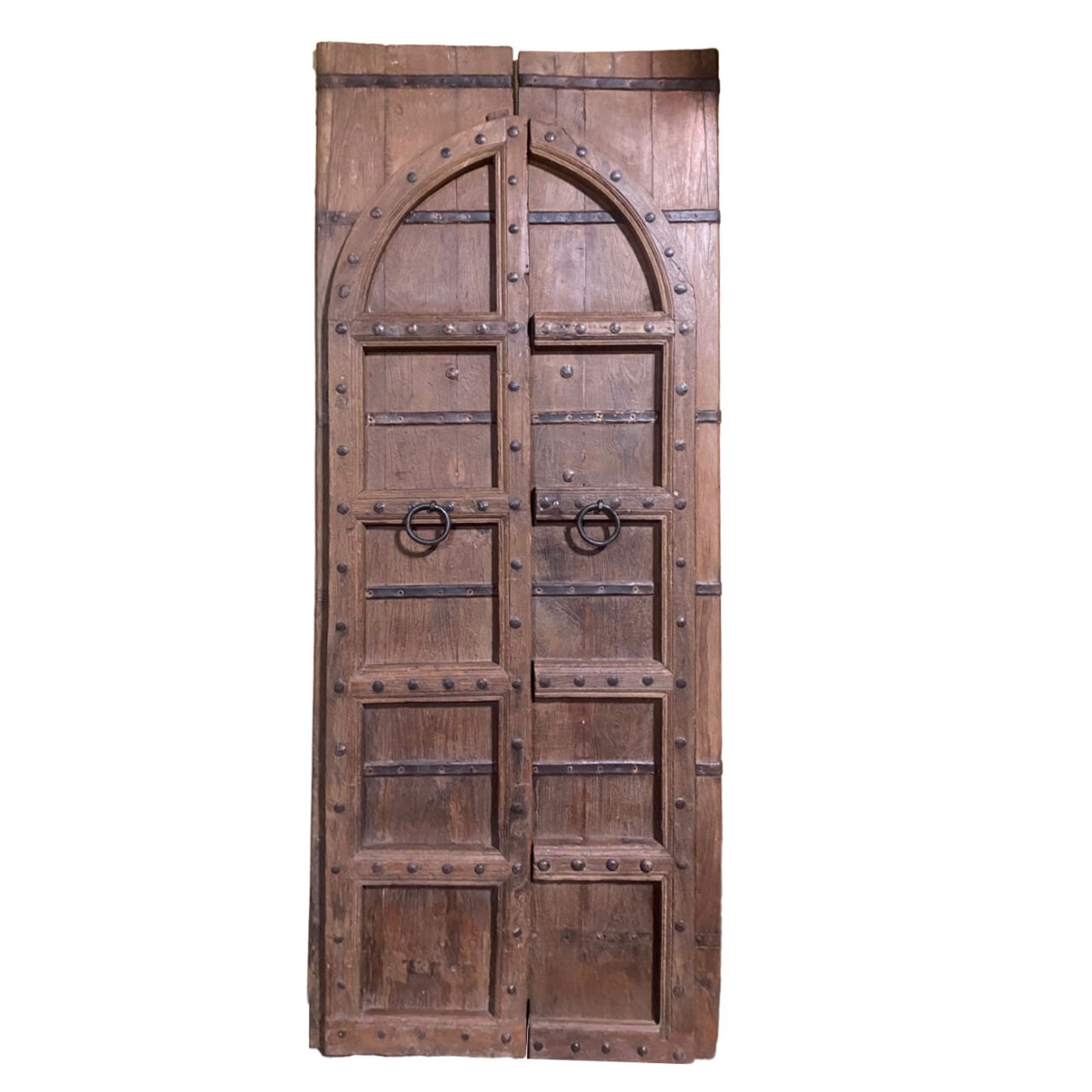 Riveted Mihrab Door | Antique Indian Arched Door | Unique Closet Door